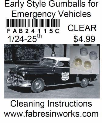 1/24th-1/25th Early Gumball Police Lights CLEAR – FAB Resinworks