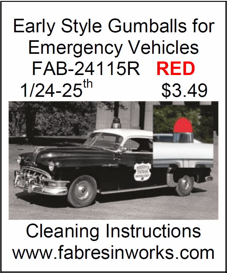 1/24 /25th Early Gumball Police Lights RED – FAB Resinworks